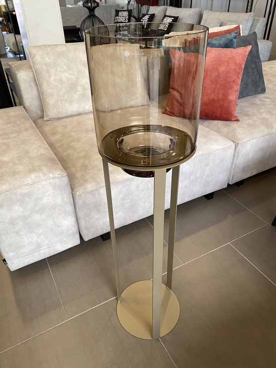 Windlicht op staander met glas | bol