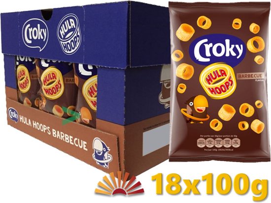 Croky Hula Hoops Barbecue 100 - displaydoos 18 stuks - 18x100g barbecue ...