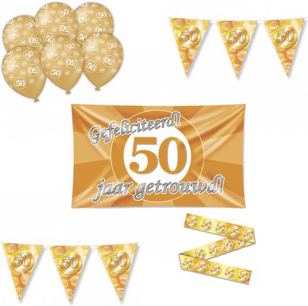 50 jaar getrouwd pakket - Decoratie Versiering Set - Feestversiering ...