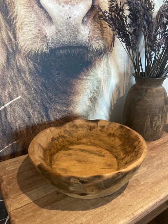 Houten schaal - landelijke houten schaal - houten fruitschaal - houten ...