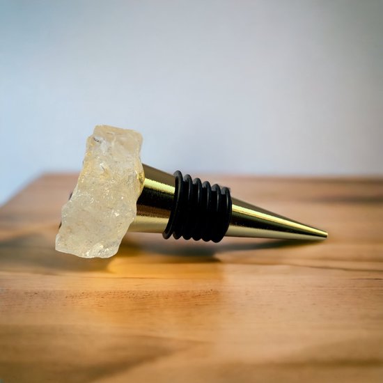 Uniek Edelsteen vacuüm verzegelde wijnstopper, Citrien, flessenstop ...