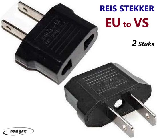 Reisstekker van EU reisstekker naar VS/USA - 2 Stuks - Reis Adapter ...