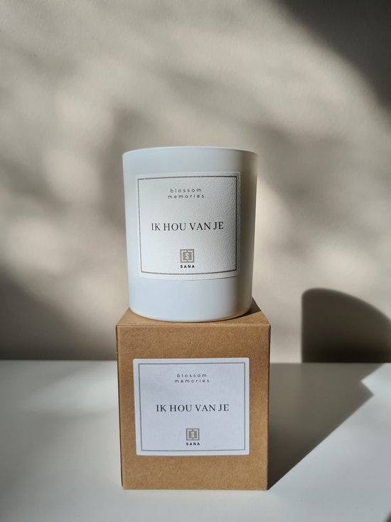 Herdenkingskaars - Geurkaars - Wit - IK HOU VAN JE - 45 Branduren ...
