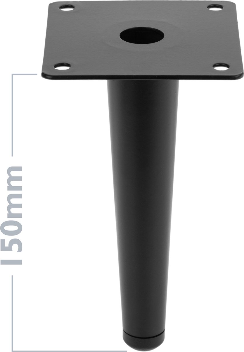 PrimeMatik - Set van 4 rechte meubelpoten met conische vorm en ...