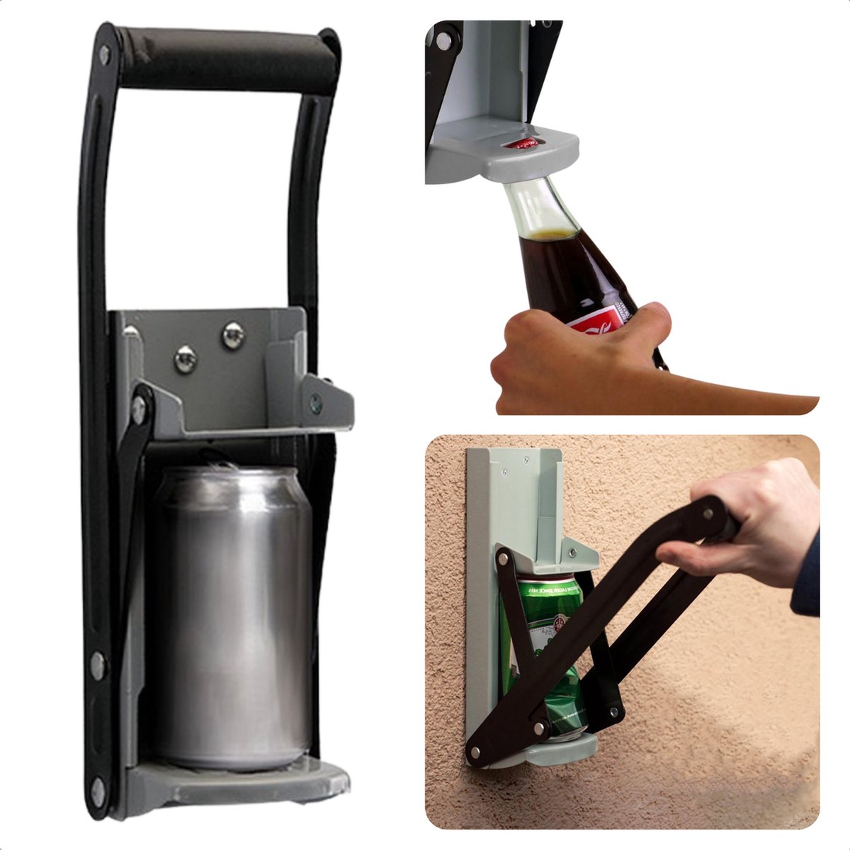 Cheqo® Blikkenpers voor Blikjes 35cl - Blikjespers met Flesopener ...