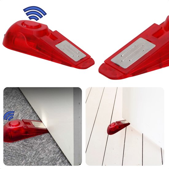 Cheqo® Deurstop Alarm - 110dB - 15cm - Anti-Inbraak Deurwig met Alarm ...