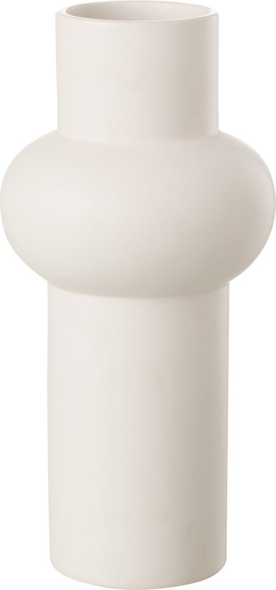J-Line Vaas Noa Keramiek Wit - Bloemenvaas 30 cm hoog | bol.com