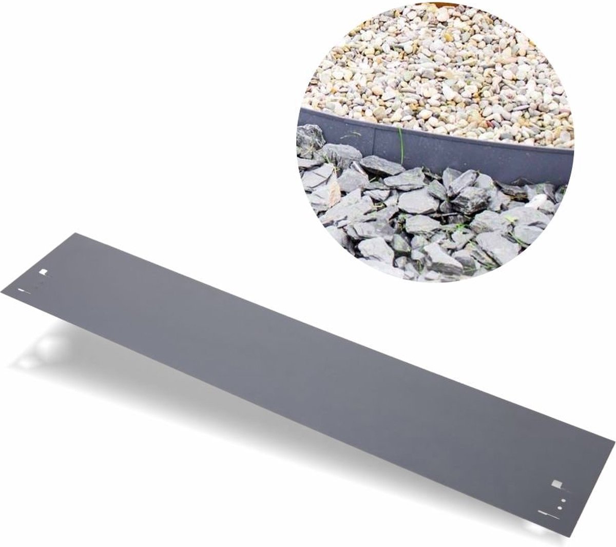 Borderrand metaal 18,5 cm x 120 cm Grijs | Gazonrand | Kantopsluiting ...