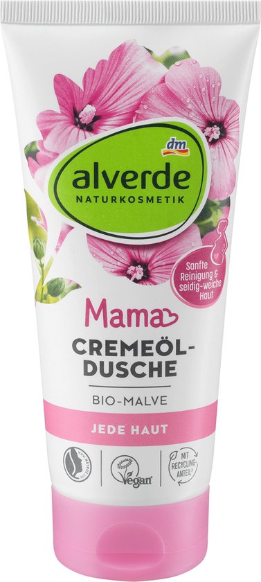 alverde NATURKOSMETIK Mama Crème Olie Douche Biologische Mallow, 200 ml ...