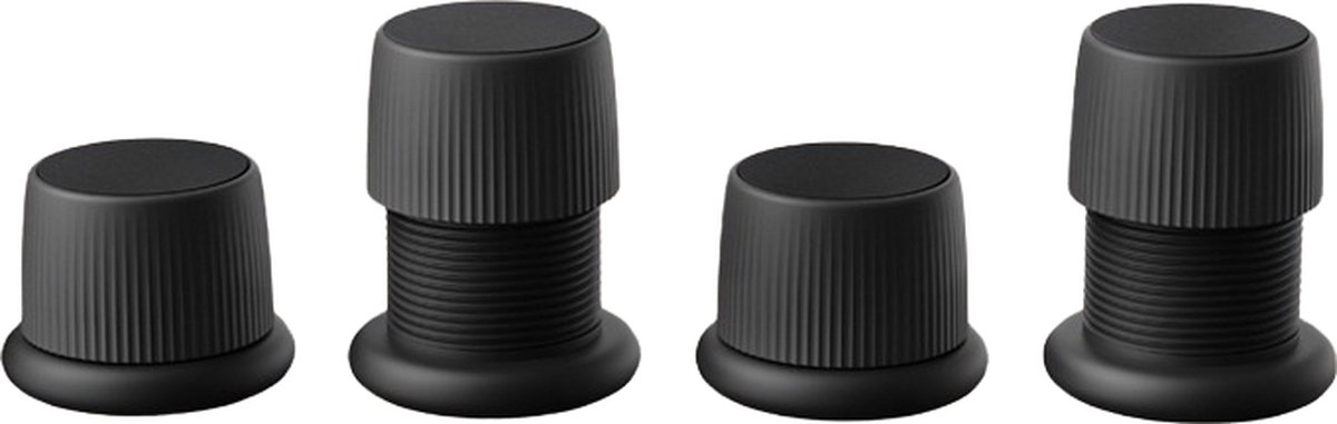 4x Zwarte Ronde Meubelverhoger Verstelbaar 4-6,5cm Meubelpoot ...