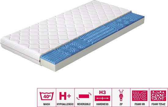 Matras - Foam - 80 x 200 - Lauren - Lekker slapen gegarandeerd | bol