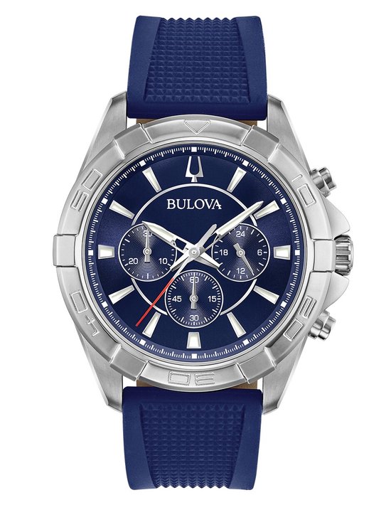 Bulova 96K103 Horloge - Rubber - Blauw - Ø 42 mm | bol.com