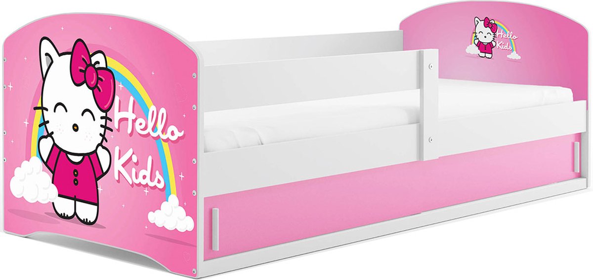 Kinderbed met Opbergruimte 80x160 – Hello Kitty bed – Peuter Bed Met ...