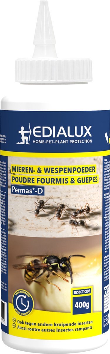 Permas-D - anti Mieren en Wespen - strooi- en stuifbus - 400gr | bol