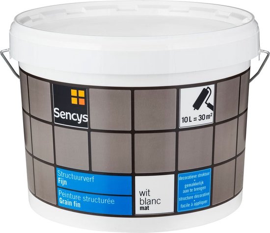 Sencys Structuurverf Fijn Mat Wit 10L | bol.com
