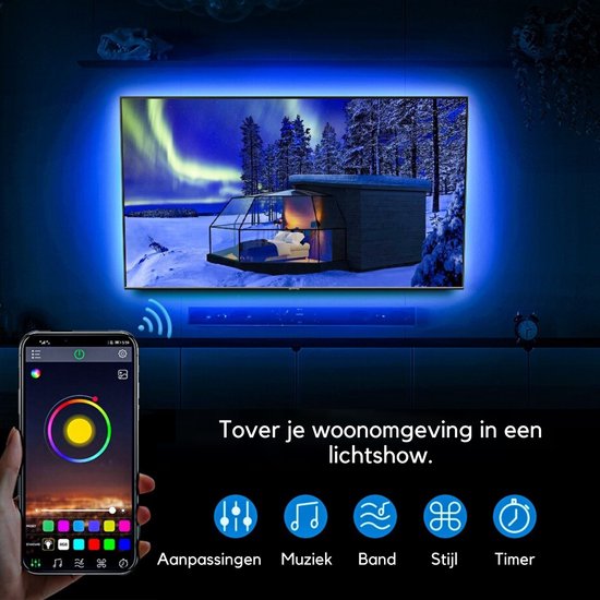 LED light TV Back Light - 5M - RGB - Verlichting - Voor TV, Game ...