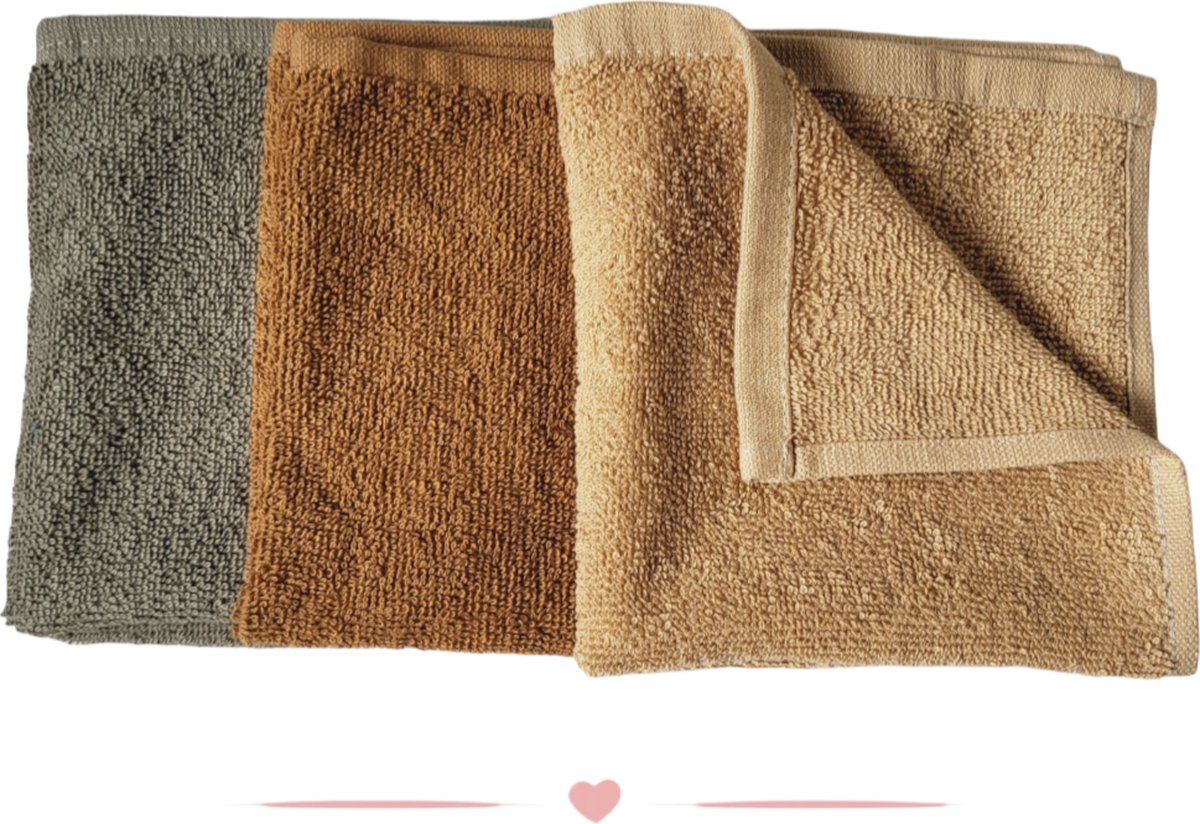 Spuugdoekjes - set van 3 - Funnies - groen cognac en zand kleur | bol.com