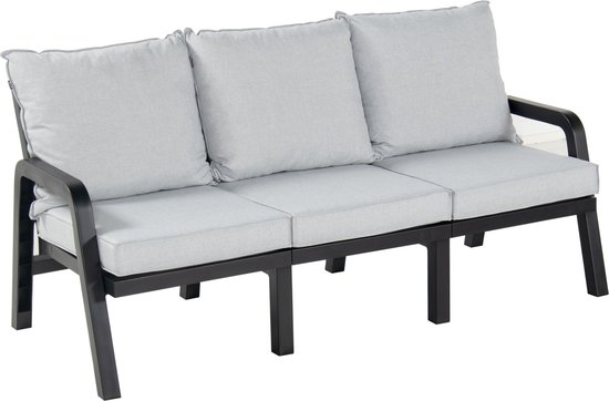 Hartman Ibiza 3-persoons Loungebank Antraciet - Lichtgrijze Kussens | bol