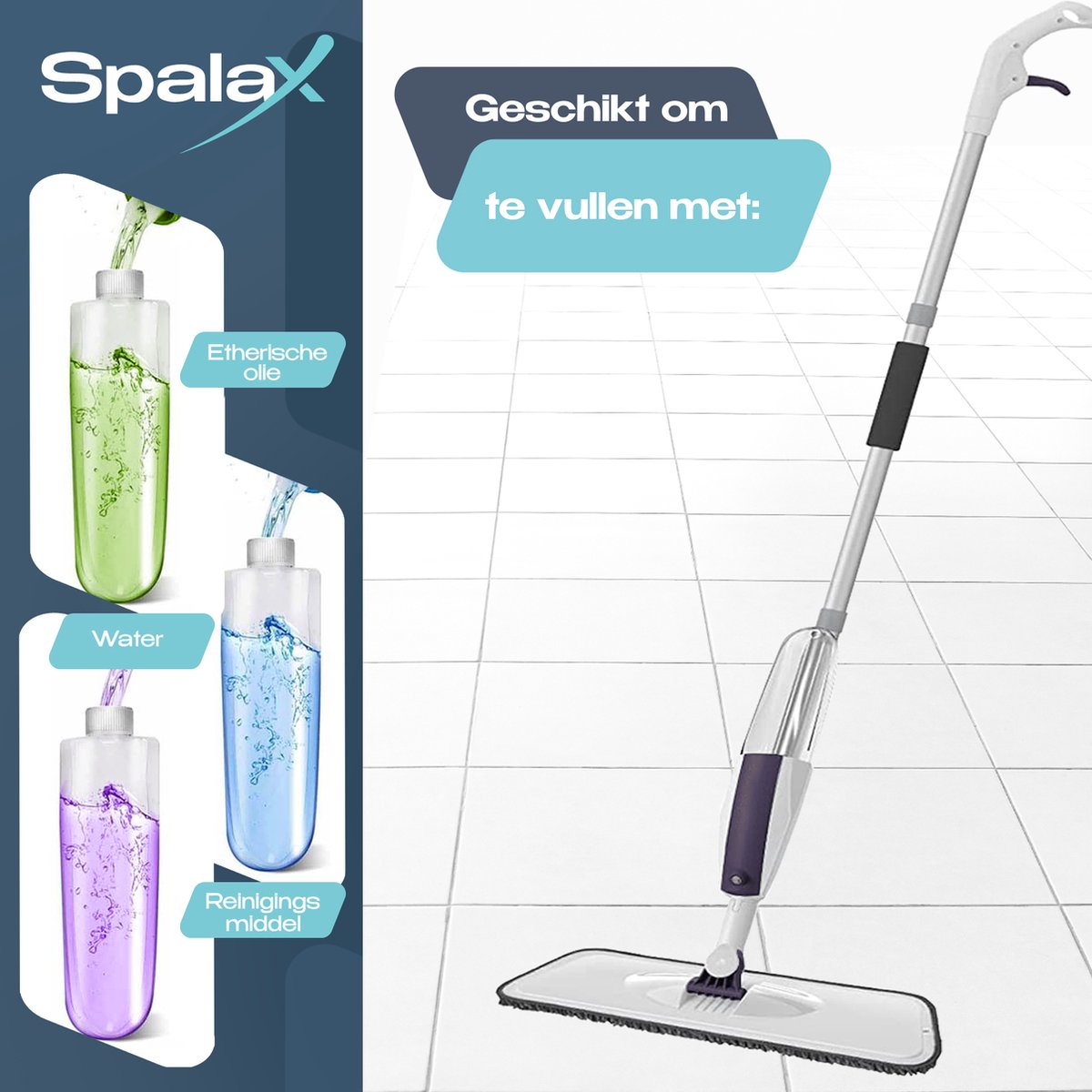 Spalax Dweil - Mop - Dweilsysteem - Vloerwisser Badkamer - Dweilset ...