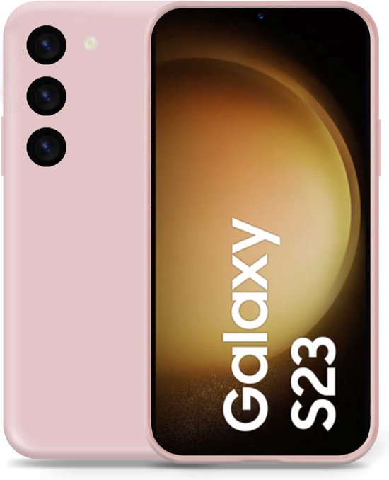 Geschikt voor Samsung S23 Hoesje - Suède Back Cover Case Rose | bol