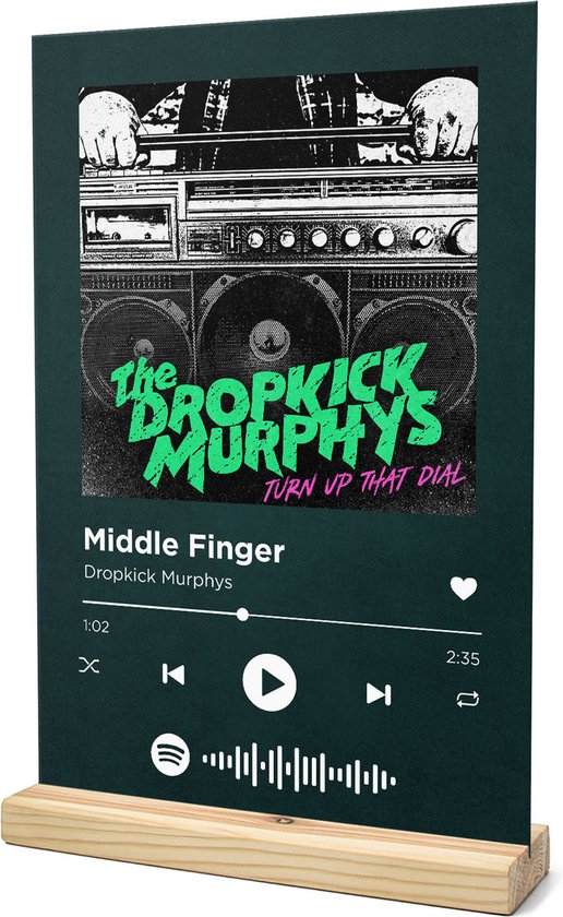 Songr Spotify Muziek Bordje - Middle Finger - Dropkick Murphys - 20x30 ...