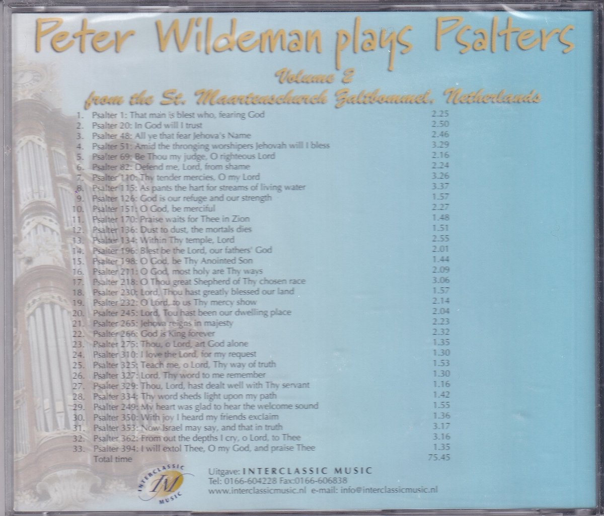 Peter Wildeman plays Psalters 2 - Peter Wildeman bespeelt het orgel van ...