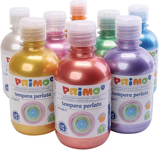 Hobbyverf - Parelmoerverf - Diverse Kleuren - PRIMO - 8x300ml | bol.com