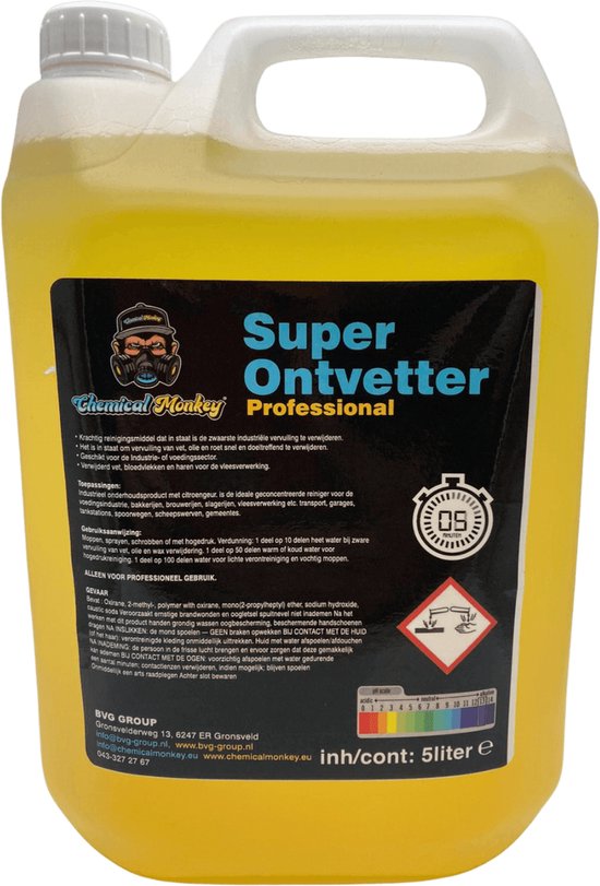 Chemical Monkey Super ontvetter - 5L - Krachtige formule voor reinigen ...