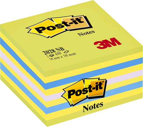 Memoblok Post-it 2028 76x76mm kubus assorti | bol