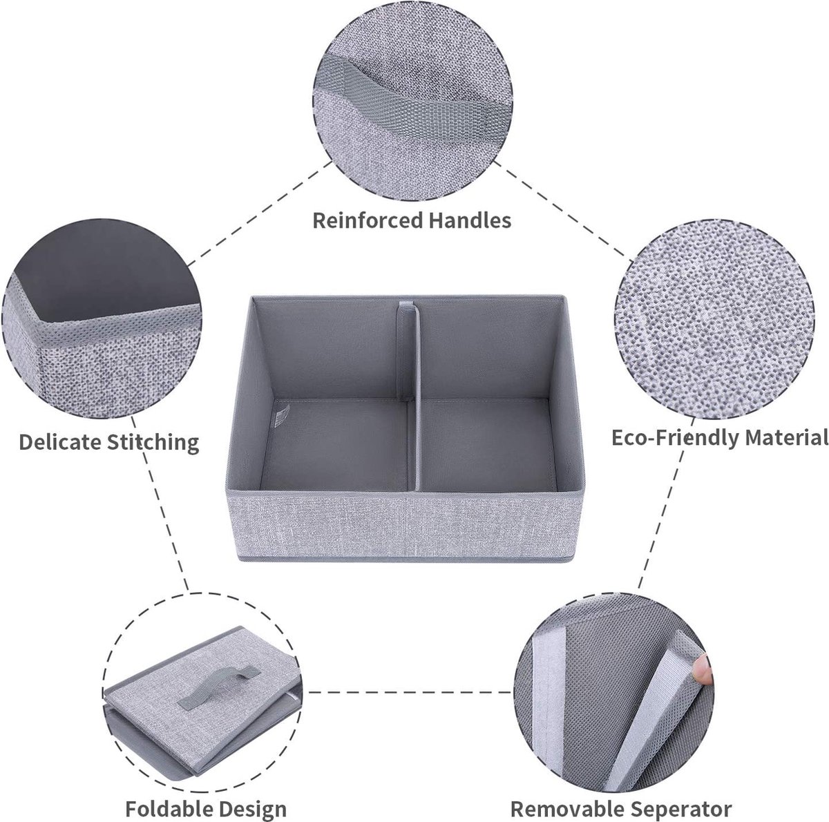 DIMJ opbergmand, grote trapeziumvormige opbergdozen, opvouwbare ...