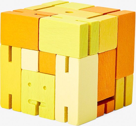 Areaware - Robot Puzzel Cubebot - Micro - Multicolor Geel | bol
