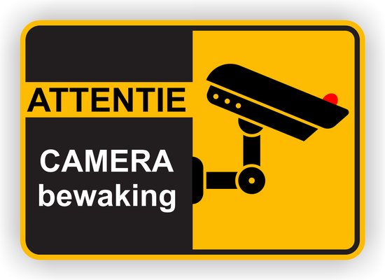 Attentie camera bewaking sticker duidelijk herkenbaar symbool sticker ...