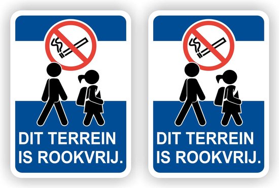 Sticker dit terrein is rookvrij set 2 stuks. | bol