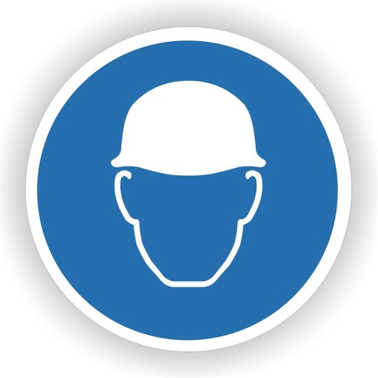 Veiligheidshelm verplicht pictogram sticker. | bol