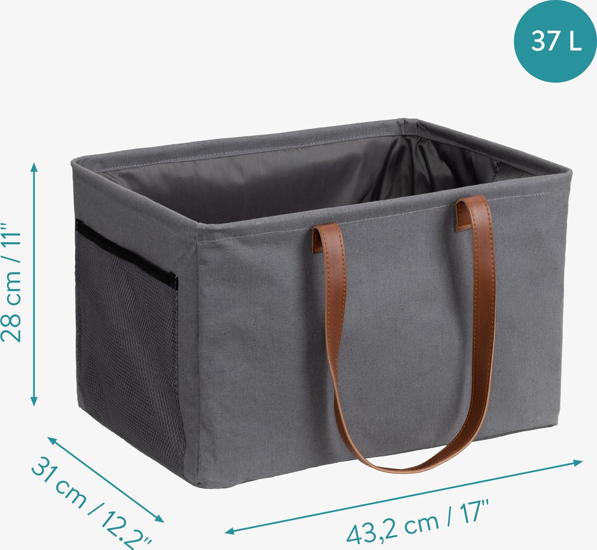 Navaris opvouwbare wasmand 37 L - Compacte uitvouwbare wastas om mee te ...