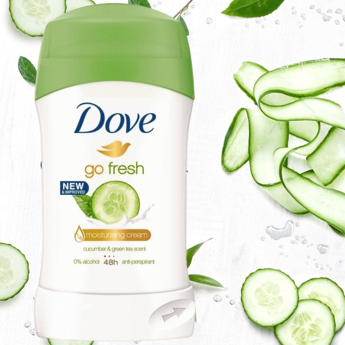 Dove Go Fresh Cucumber GreenTea Deodorant Solid Stick Fresh Dry - 6 x ...