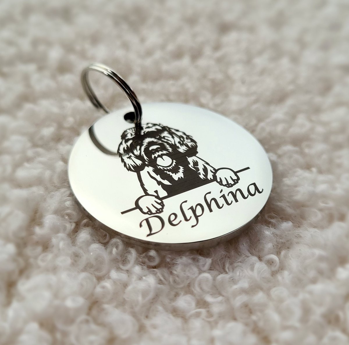 Dog tag autour de la race de chien | Argent | Acier inoxydable acier ...