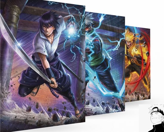 Naruto | 3-in-1 | Sasuke | Kakashi | Naruto | 3D Poster | Anime ...