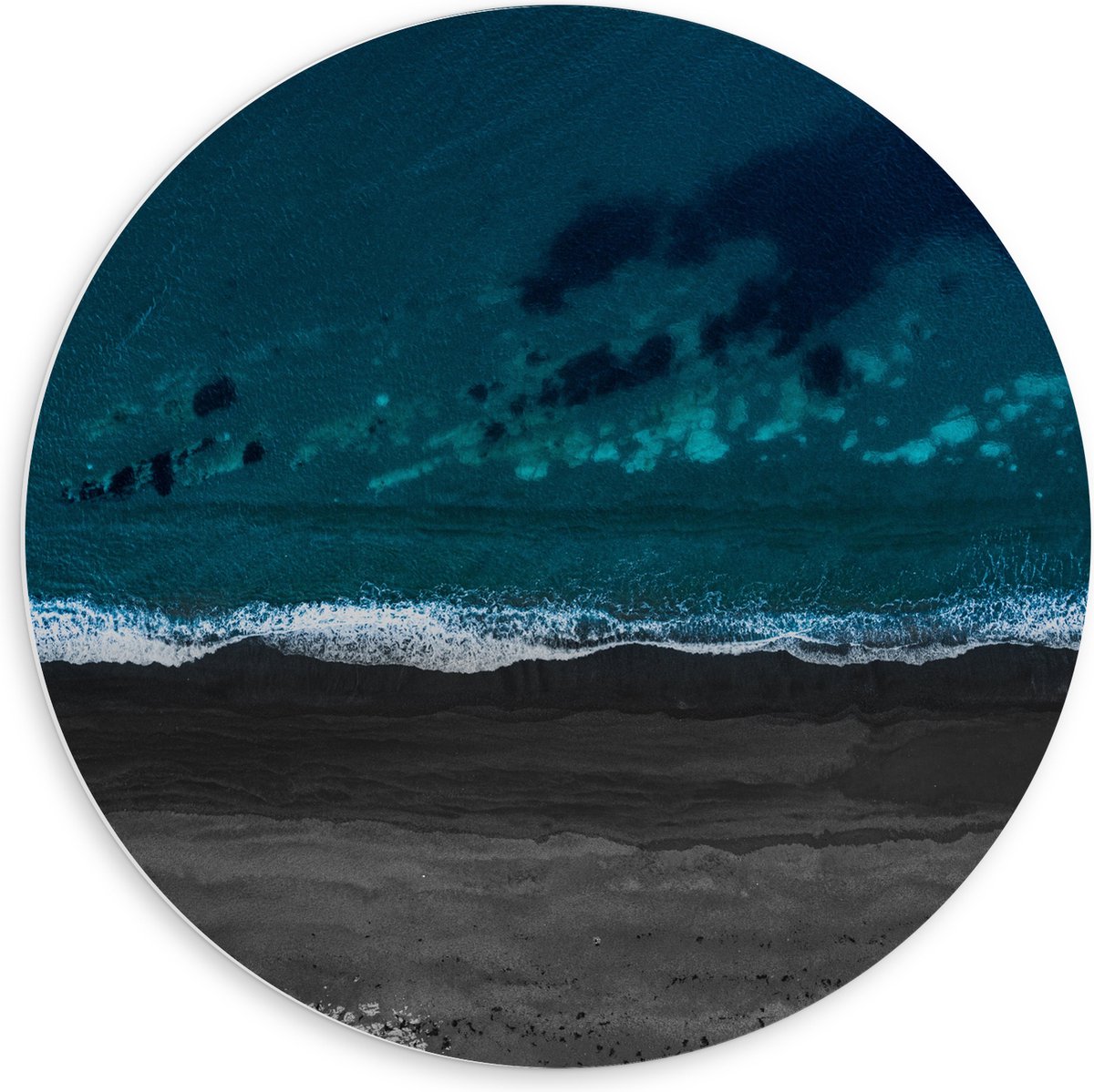 WallClassics - Cercle Mural en Plaque de Mousse PVC - Mer à Black Beach ...