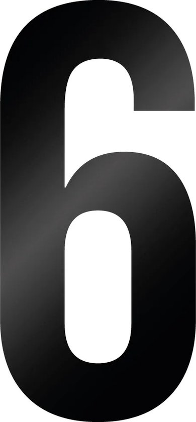 Cijfer 6 - Set van 10 stickers - Lettertype Bebas Neue - Hoogte 10 cm ...