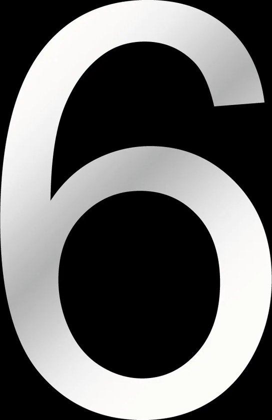 Cijfer 6 - Set van 10 stickers - Lettertype Arial - Hoogte 10 cm ...
