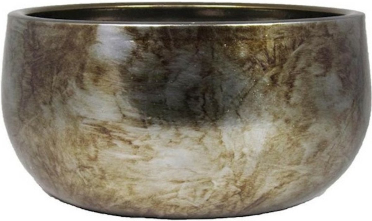 Bela Arte - Plantenpot/bloempot - 2x - keramiek - goud glans - D29/H14 ...