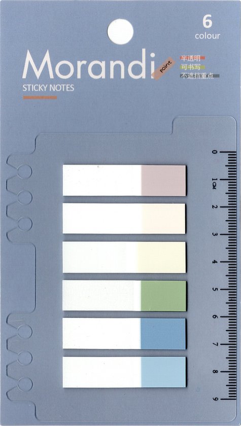 Index tabs - 120 stuks - inclusief liniaal - 6 kleuren - sticky notes | bol