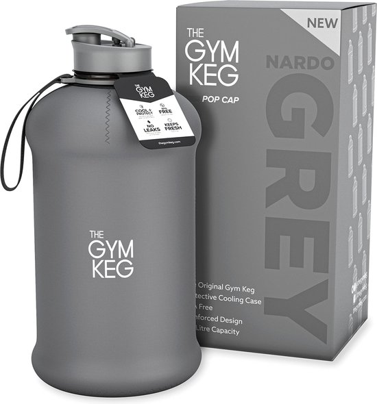 Gym Keg® Sport Waterfles - 2.2L - +Met Neopreen Hoes & Handvat ...