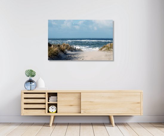 Texelphotos.nl - Foto afdruk op canvas - Texel Duinen doorkijk - Duin - Strand - Zee -... | bol