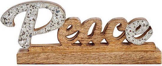 Decoratieve figuren Peace Purpurine Hout (6 x 13 x 31 cm) | bol.com