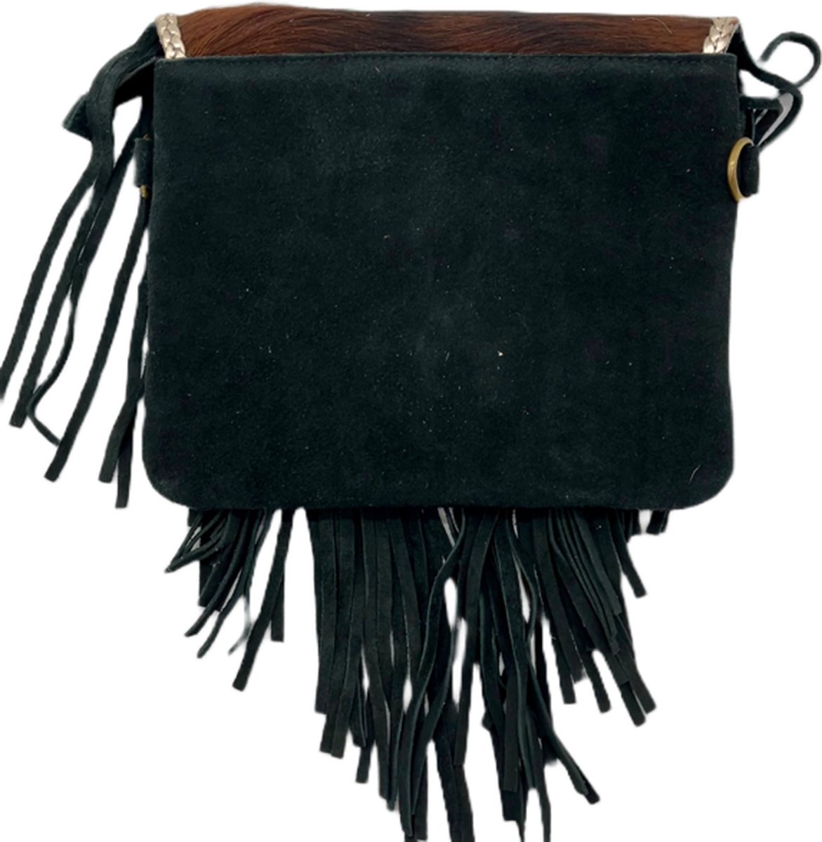 Suede dames tas met koeienhuid - boho tas - koeienhuid tas - ibiza tas ...