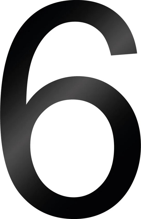 Cijfer 6 - Set van 10 stickers - Lettertype Arial - Hoogte 5 cm - Kleur ...