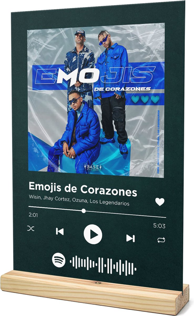 Songr Spotify Muziek Bordje - Emojis de Corazones - Wisin, Jhay Cortez ...