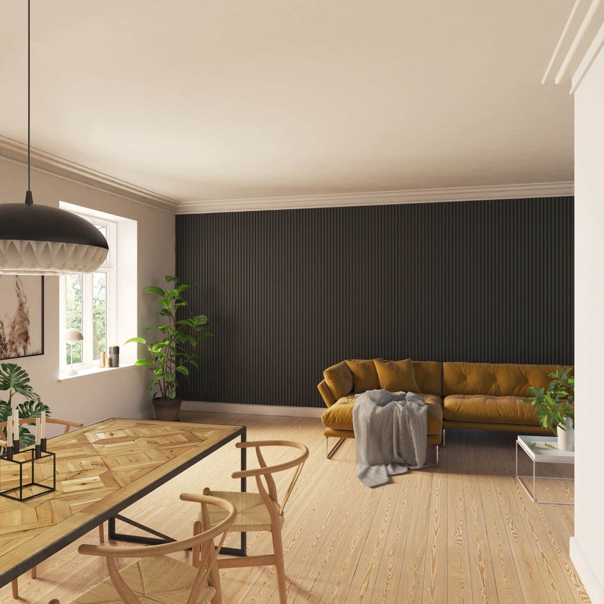 Akupanel zwart akoestische wandpanelen lattenwand met vilt | bol